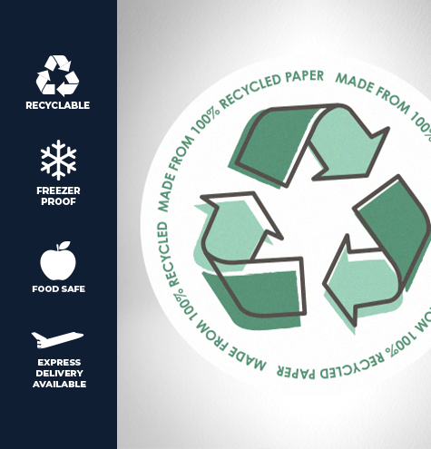 100% Recycled Paper Labels | Sticker Gizmo