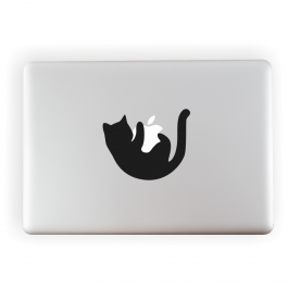 Black Cat Vinyl Laptop Sticker | Sticker Gizmo