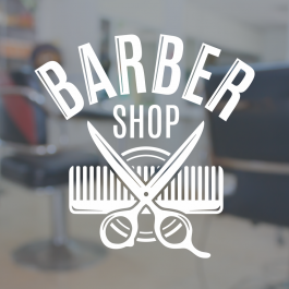 Barber Shop Window Sign - Scissors | Sticker Gizmo