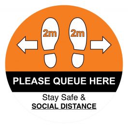 Social Distancing - Queuing Orange | Sticker Gizmo