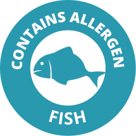Allergen Labels - Contains Fish - 35mm | Sticker Gizmo