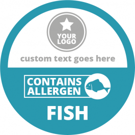 Allergen Labels - Contains Fish - 50mm | Sticker Gizmo