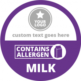 Allergen Labels - Contains Milk - 50mm | Sticker Gizmo