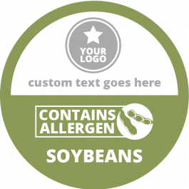 Allergen Labels - Contains Soybeans - 50mm | Sticker Gizmo