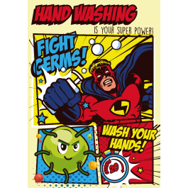 Handwashing Superman Poster | Sticker Gizmo
