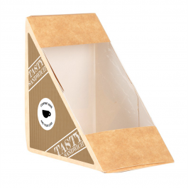Sandwich Label (Triangle) - Brown Paper Design | Sticker Gizmo