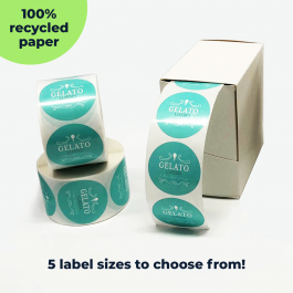 Custom Circle: Recycled Gloss Paper Labels On Rolls With Reusable ...