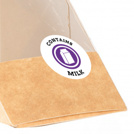 Allergen Label - Contains Milk | Sticker Gizmo