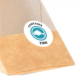 Allergen Label - Contains Fish | Sticker Gizmo