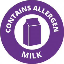 Allergen Labels - Contains Milk - 35mm | Sticker Gizmo