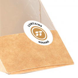 Allergen Label - Contains Sesame | Sticker Gizmo