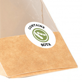 Allergen Label - Contains Soya | Sticker Gizmo