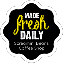 Coffee Shop Labels - Made Fresh Sticker | Sticker Gizmo