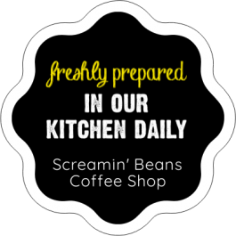 Coffee Shop Labels - Freshly Prepared Sticker | Sticker Gizmo