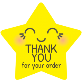 Cutie Pie Star Thank You Sticker Design | Sticker Gizmo