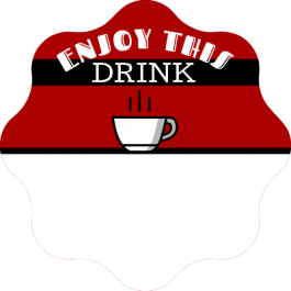 Enjoy Hot Drink Label Sticker | Sticker Gizmo