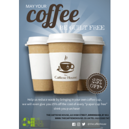 Flyer - Coffee Shop Cup Reuse Incentive | Sticker Gizmo