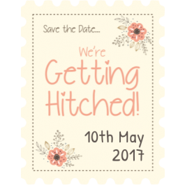 We're Getting Hitched Stamps | Sticker Gizmo