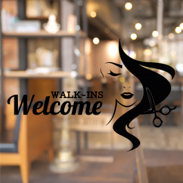 Hairdressing Walk-ins Welcome Window Decal | Sticker Gizmo