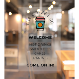 Cafe Door Window Decal | Sticker Gizmo
