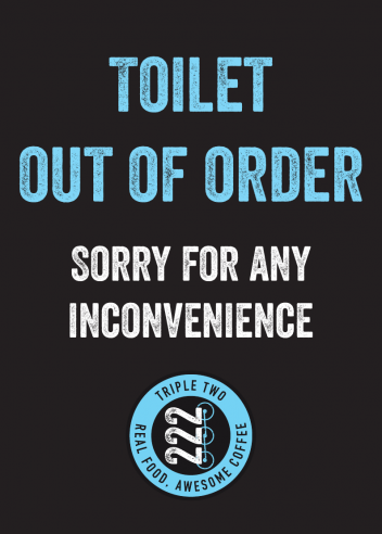 Out Of Order Restroom Sign Triple Two Toilet Out Of Order | Sticker